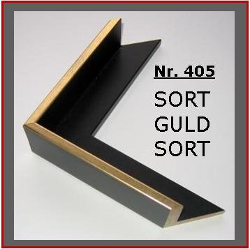 Nr 405 Sort Guld Sort - Høje Svæverammer - Maktub.dk
